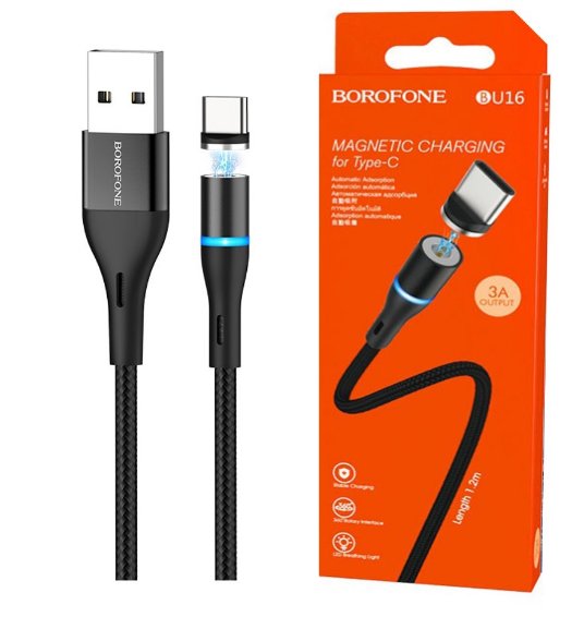 Borofone magnetni kabl USB - Lightning, 1,2 m, 2,4A, BU16