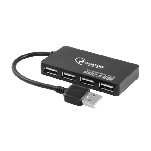 Gembird USB Hub 4u1 crni, USB 2.0