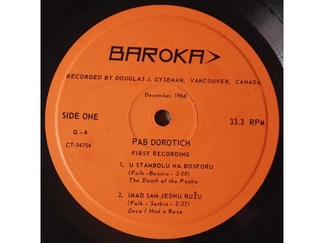 Pab Dorotich – First Recording RRR