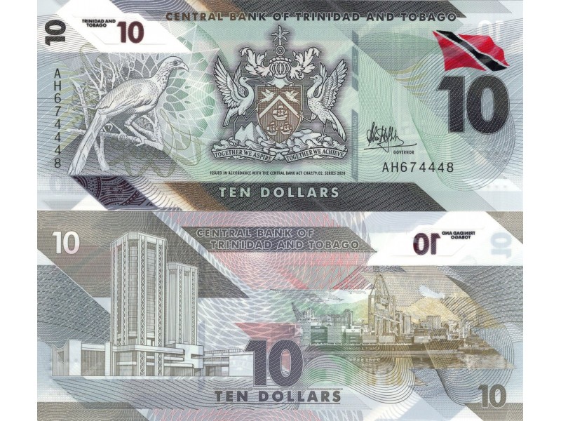 Trinidad i Tobado 10 Dollars 2021 UNC, P-New Polymer