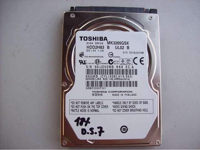 320 Gb sata II TOSHIBA 2.5 inca MK3265GSX - 8 mb