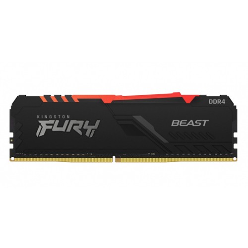 Kingston 16GB (1x16GB) DDR4 3200MT/s CL16 FURY Beast Black RGB memorija | KF432C16BB1A/16