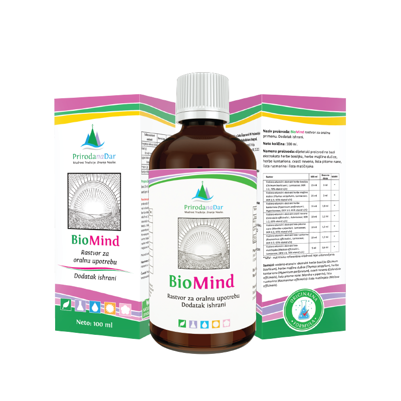 BioMind kapi za bolju koncentraciju i memoriju, protiv depresije i anksioznosti 100 ml
BioMind – biljne kapi protiv depresije i anksioznosti