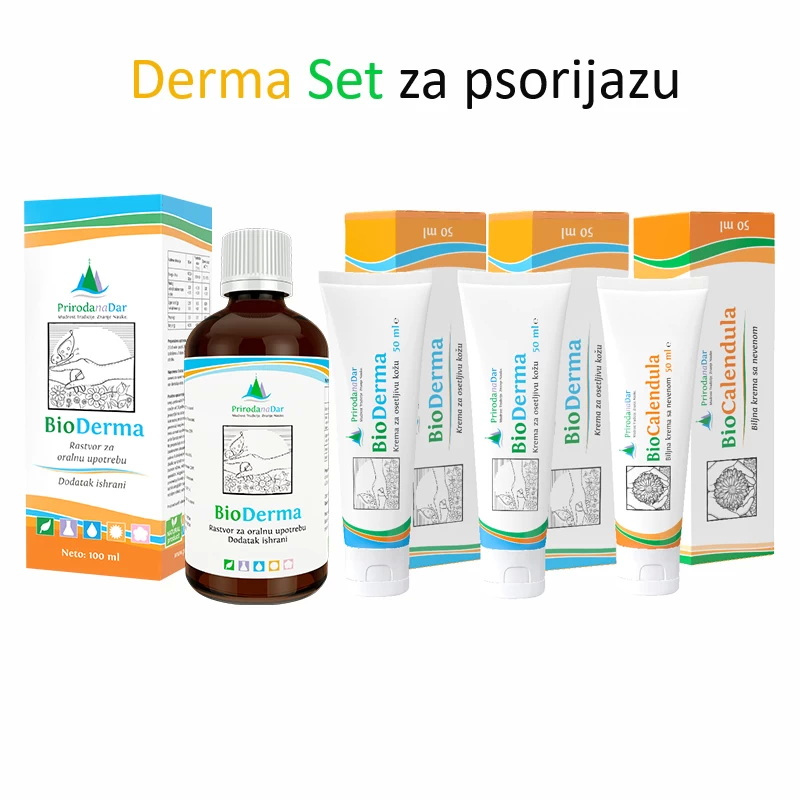 BioDerma Set prirodni proizvodi za psorijazu po receptu Marije Treben
DERMA SET ZA PSORIJAZU