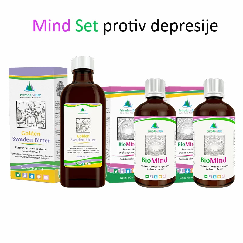 Set proizvoda protiv depresije i anksioznosti, za bolje funkcionisanje glave
MIND SET PROTIV DEPRESIJE