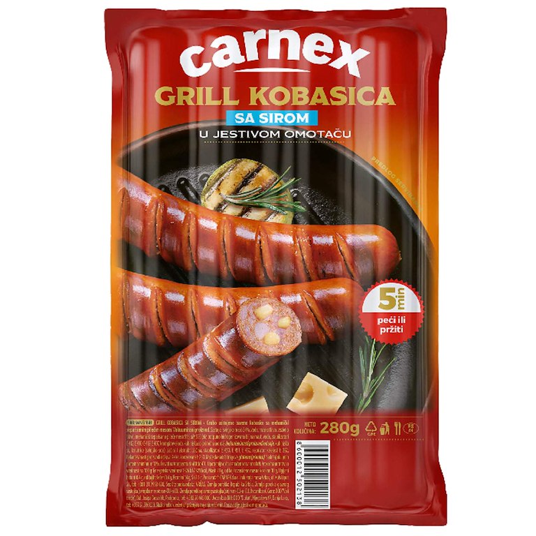 Carnex grill kobasica sir 280g
