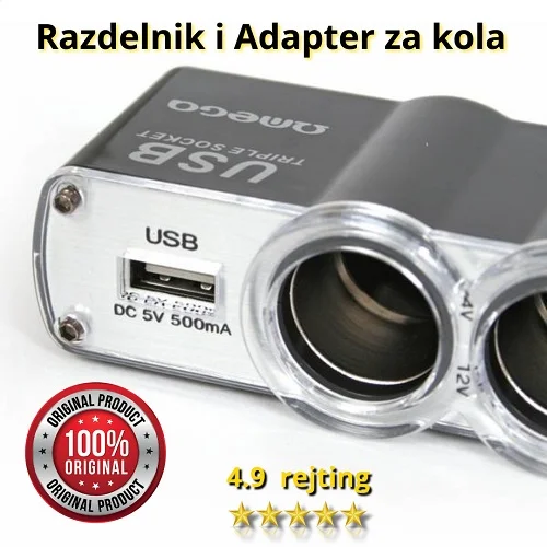 Adapter i razdelnik napona + USB za vaš auto