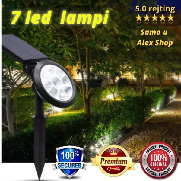 Solarna baštenska kolorna led lampa Vodootporna