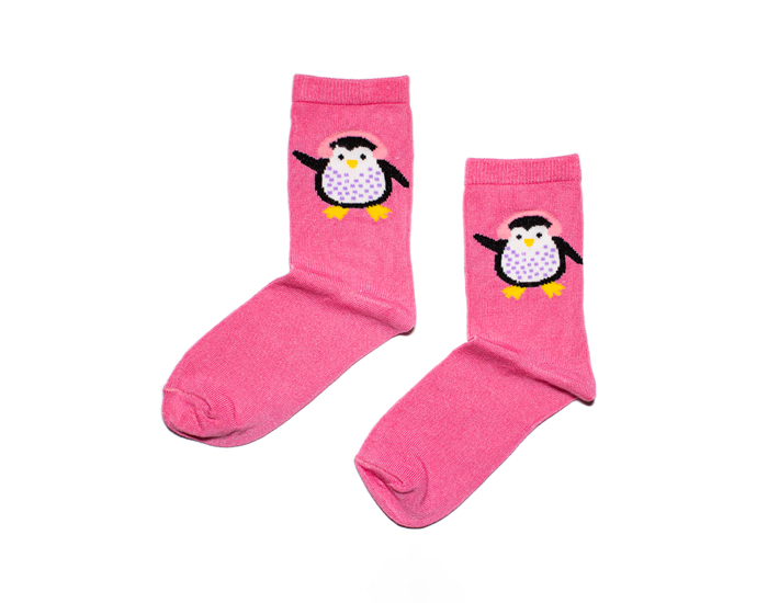 Socks Pink Penquin