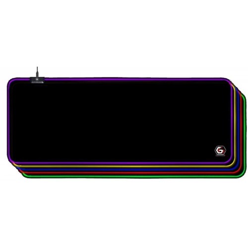 Gembird Gaming natural rubber mouse pad, black, LARGE 300x800mm, 4mm thickness, LED | MP-GAMELED-L