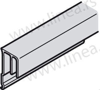 Dvostruka šina vodilice, plastika, platinasto siva, 2.5 m