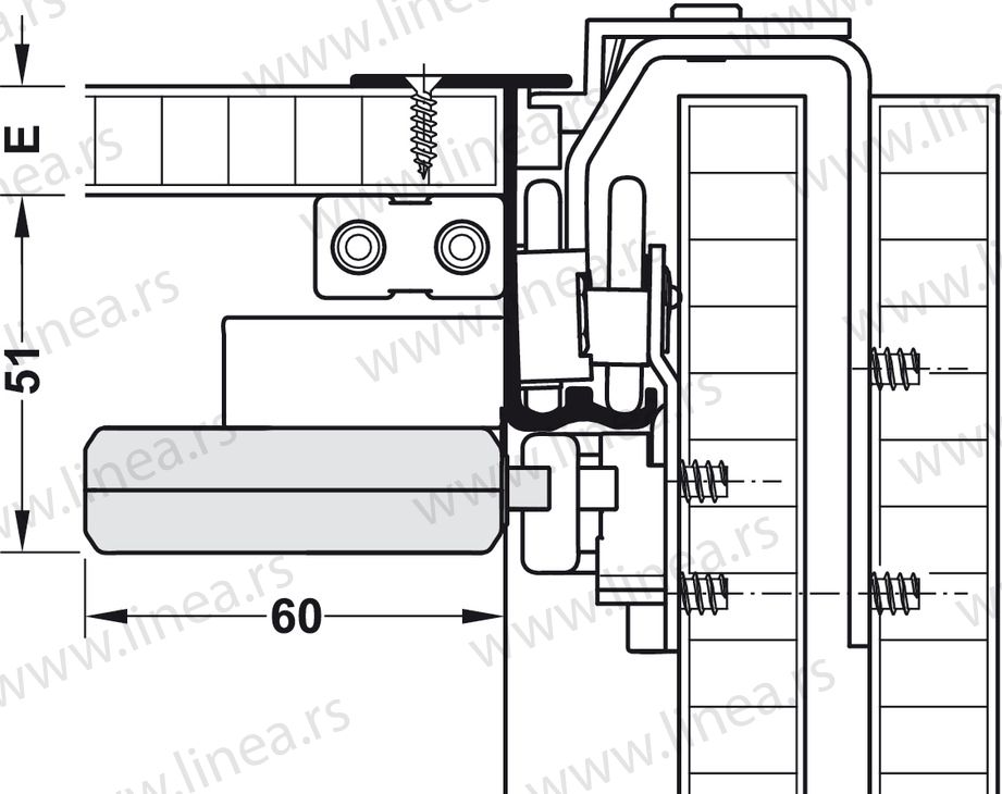 Smuso sistem usporavanja, za trovratna krila, jednostrano, 16-26 mm