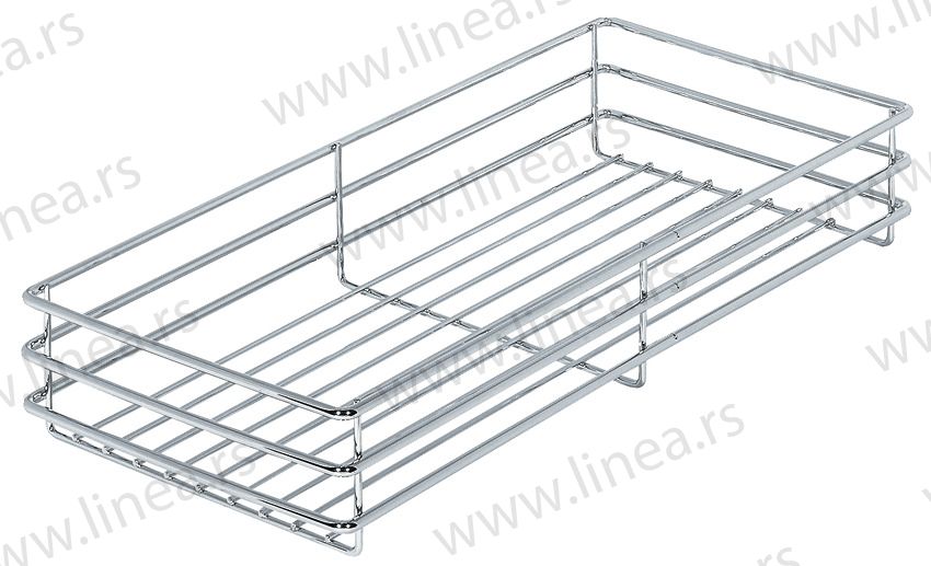 Korpa za kačenje, 470 x 75 mm, širina 110 mm, beli aluminijum