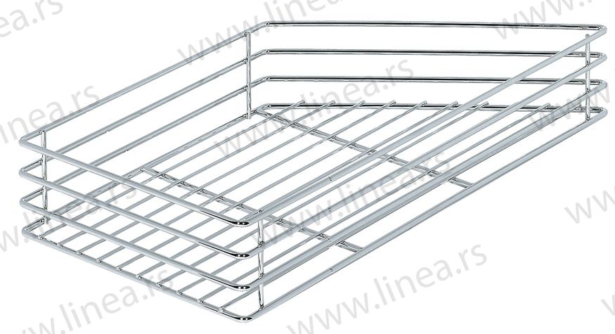 Ugaona korpa za kačenje, 228 x 467 x 74 mm,45°, orman levo, beli aluminijum