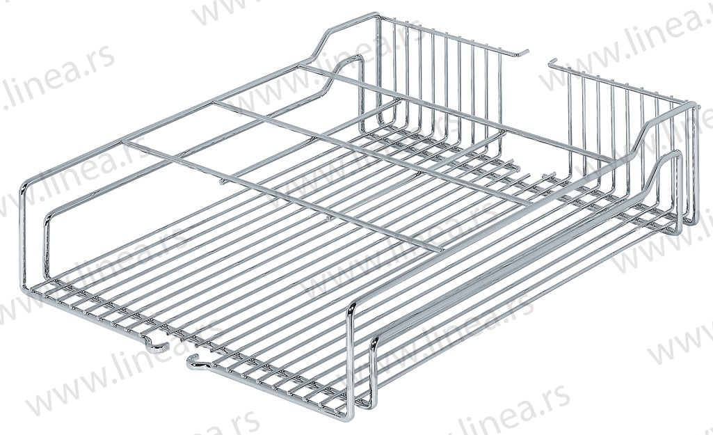 Korpa za flaše za kačenje, 250 mm, za širinu korpusa 300 mm, beli aluminijum