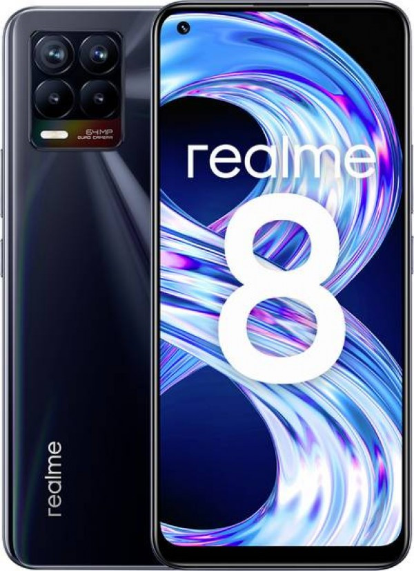 REALME 8 (Crna), 6,4'', 6128GB, 64 Mpix + 8 Mpix + 2 Mpix + 2 Mpix