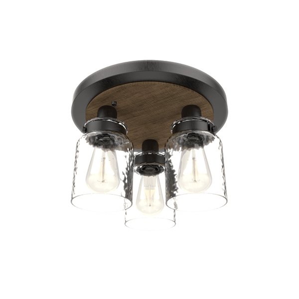 BIANCA PLAFONSKA LAMPA 3XE27 CRNA MAT/DRVO