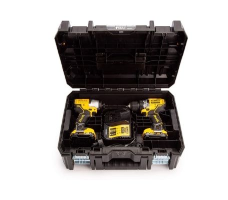 DeWALT AKU SET: bušilica DCD 701 + udarni odvijač DCF 801 + 2 baterije 3,0Ah + punjač + kofer