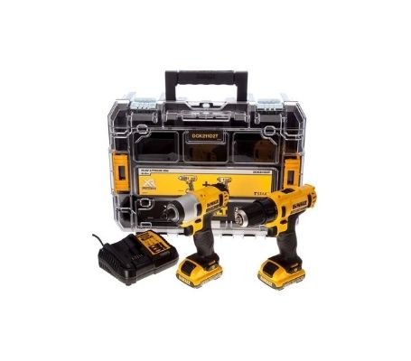 DeWALT AKU SET: bušilica-odvrtač DCD710 + udarni odvrtač DCF815 + 2 baterije 2Ah + brzi punjač + kofer DCK211D2T