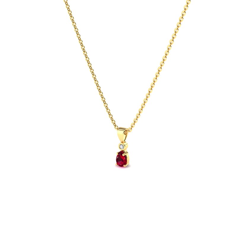 Zlatna ogrlica sa rubinom i dijamantom Laura1