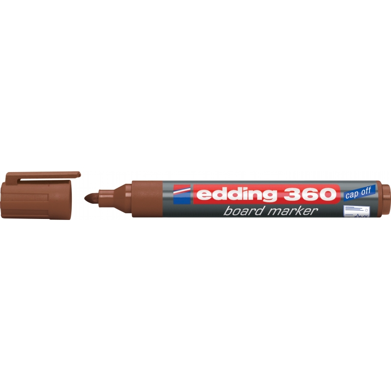 Marker za belu tablu 360 1,5-3mm, zaobljeni Edding braon