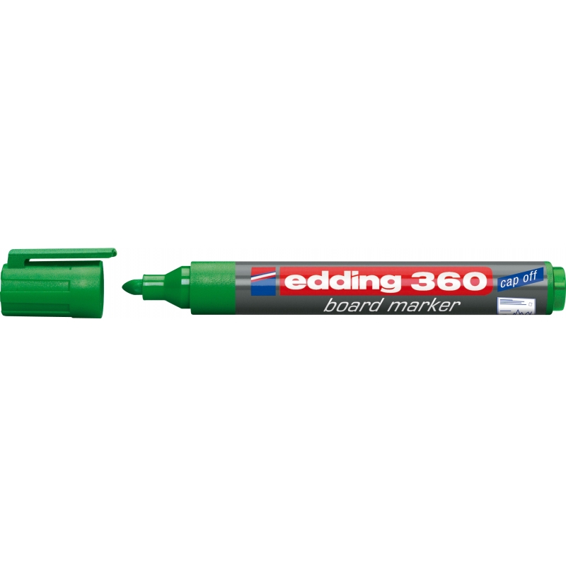 Marker za belu tablu 360 1,5-3mm, zaobljeni Edding zelena