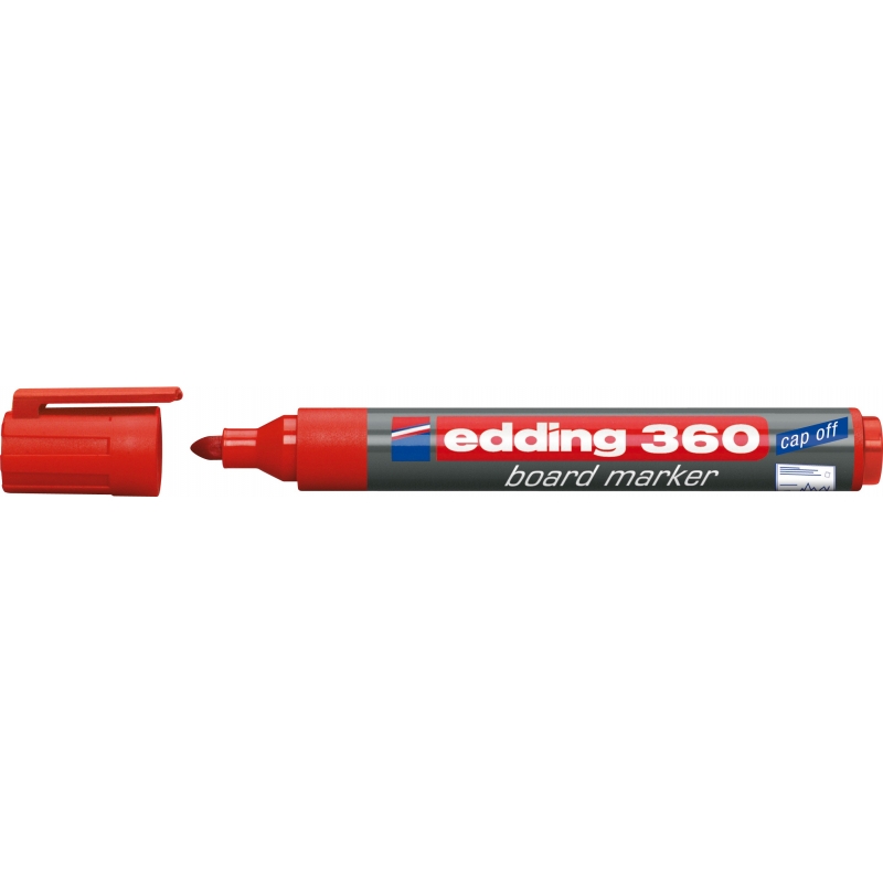 Marker za belu tablu 360 1,5-3mm, zaobljeni Edding crvena