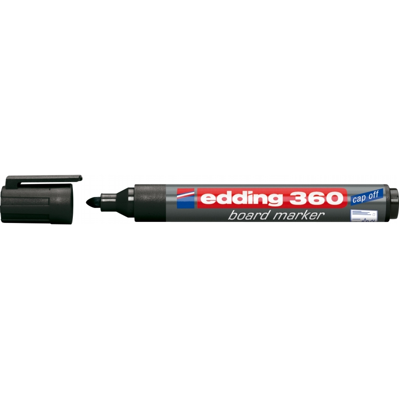 Marker za belu tablu 360 1,5-3mm, zaobljeni Edding crna