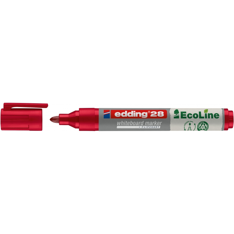 Marker za belu tablu E-28 1,5-3mm EcoLine, zaobljeni Edding crvena