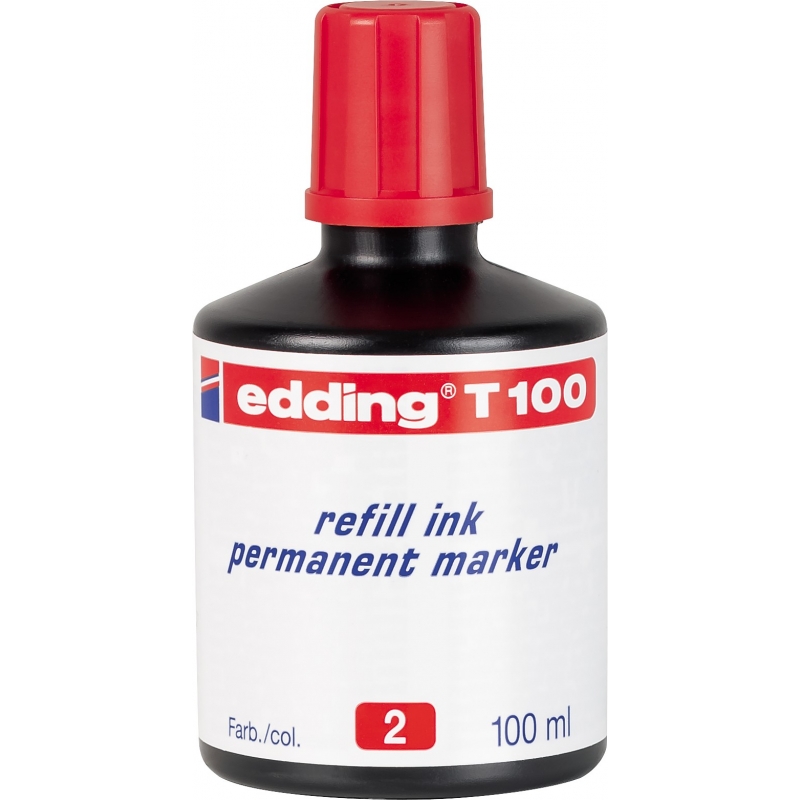 Permanent mastilo Edding T-100, 100ml Edding crvena