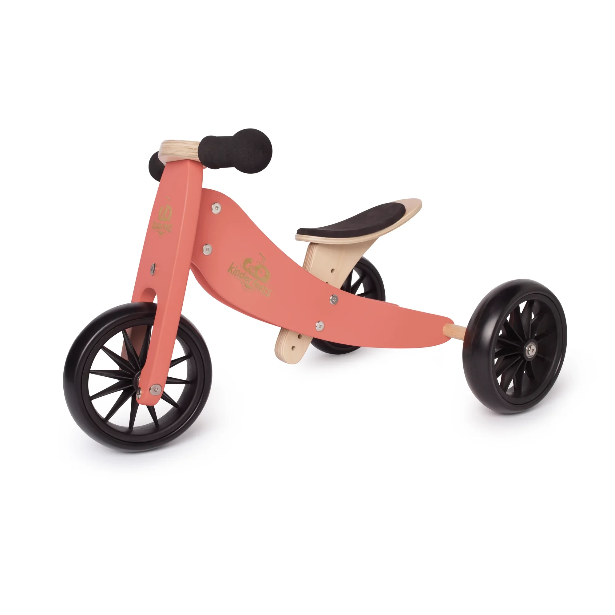 Drveni balans bicikl Kinderfeets Tiny Tot Coral