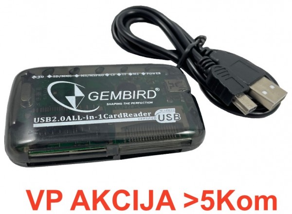 FD2-ALLIN1-BLK ** Gembird USB2.0 citac svih tipova memorijskih kartica(319)