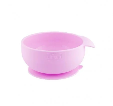 Chicco vakumski silikonski tanjir, 6m+, roze ( A049966 )