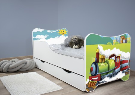 Dečiji krevet 160x80 cm happy kitty+fioka CHOO CHOO ( 7461 )