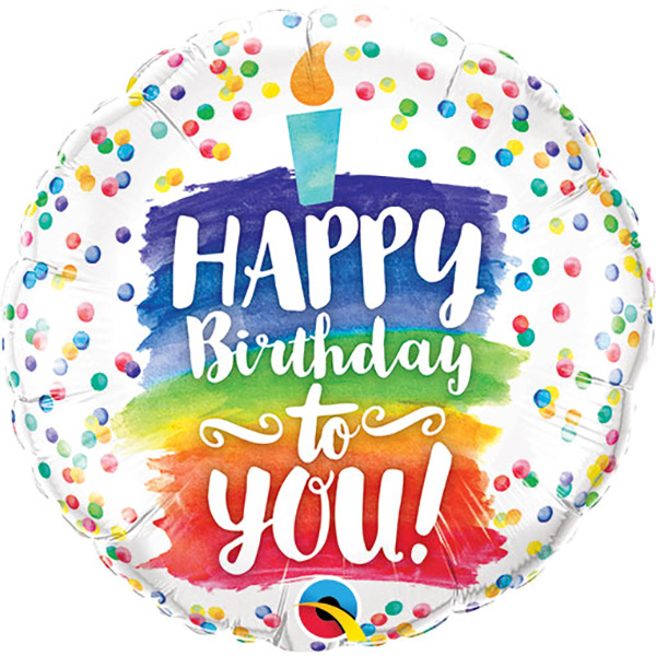 58429
9″ Foil Happy Birthday To You Rainbow Cake