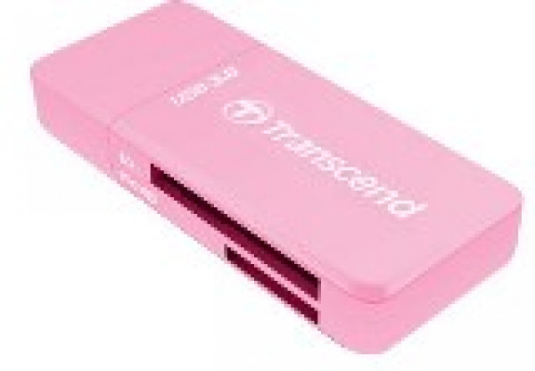 Transcend Card reader, Mini F5, USB3.0, SD/MicroSD SDHC/SDXC/UHS-I, Pink
