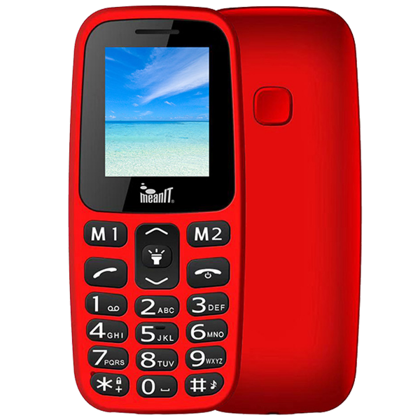 Meanit Mobilni telefon, 1.77'' ekran Crveni , Dual SIM, BT, SOS dugme