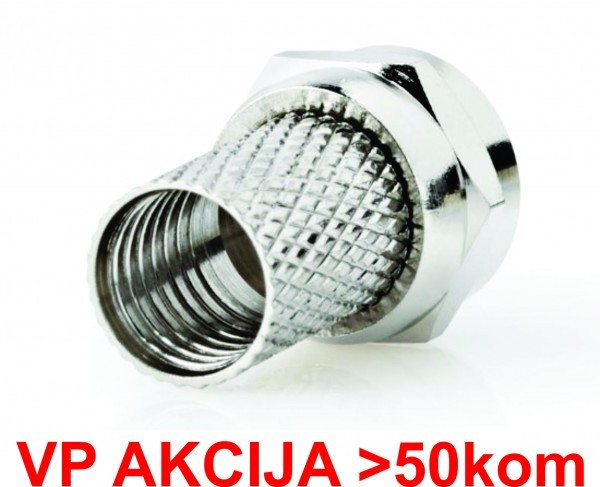 Gembird CON-FC-001 ** F male connector for RG6 cable, 6.6mm, Zinc Alloy min.25kom (7,2)