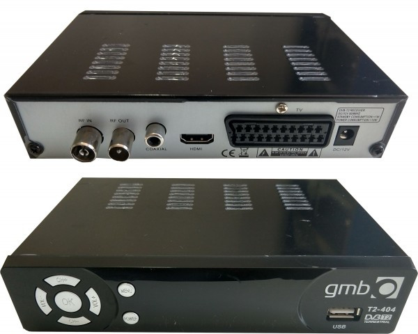 GMB DVB T2-404DVB-T2 SET TOP BOX USB/HDMI/Scart/RF-out, PVR, Full HD, H264, hdmi-kabl, modulator 1359