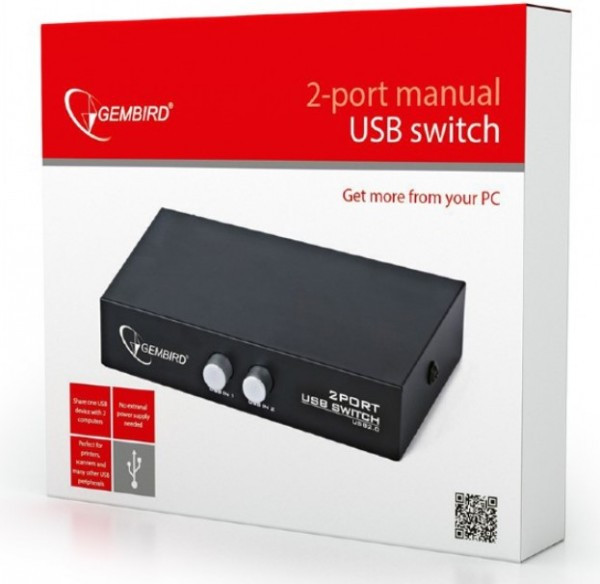 DSU-21 Gembird 2-port manual USB switch