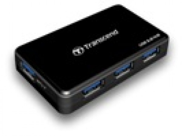 Transcend USB 3.0 Hub, 4-Port, Up to 5Gb/s, w/Power adapter