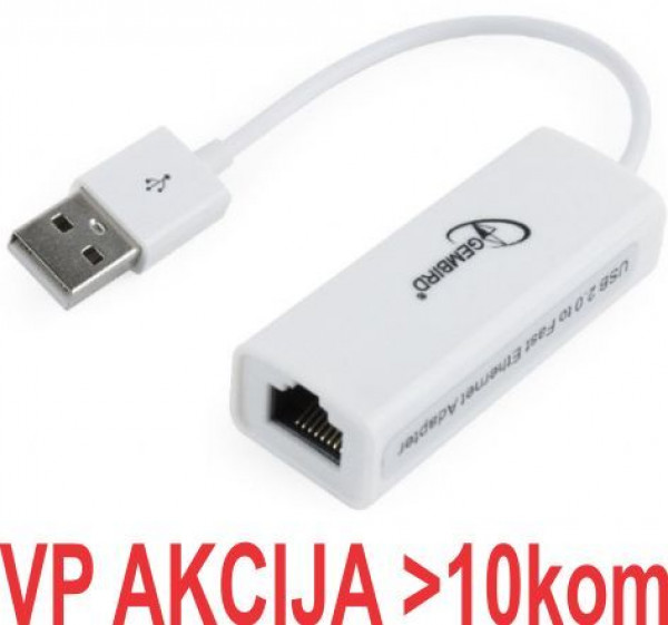 Gembird NIC-U6** USB 2.0 to Fast Ethernet LAN adapter 10/100 white ( mrezna kartica) (415)