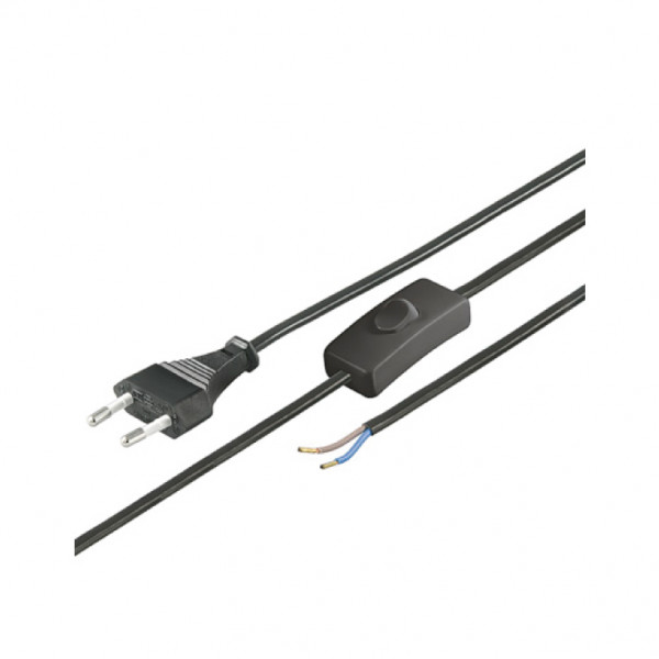 Strujni kabel sa prekidačem 1,5m N2K-BK/VDE