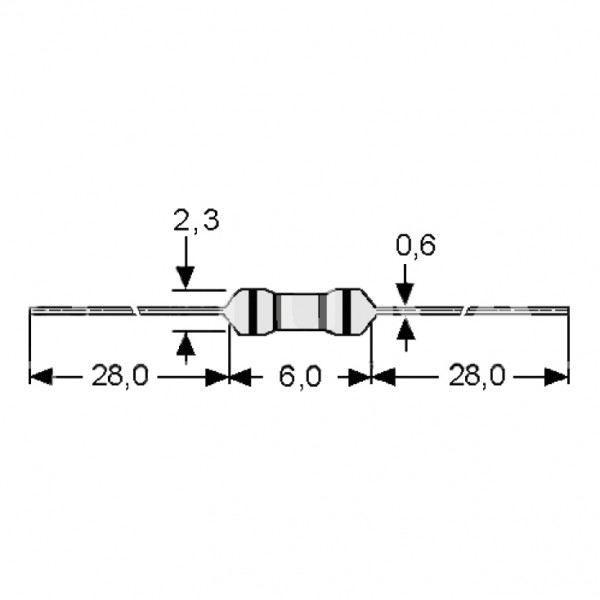 OTPORNIK UGLJENI 5% 330R 1/4W OTP1/4W330R