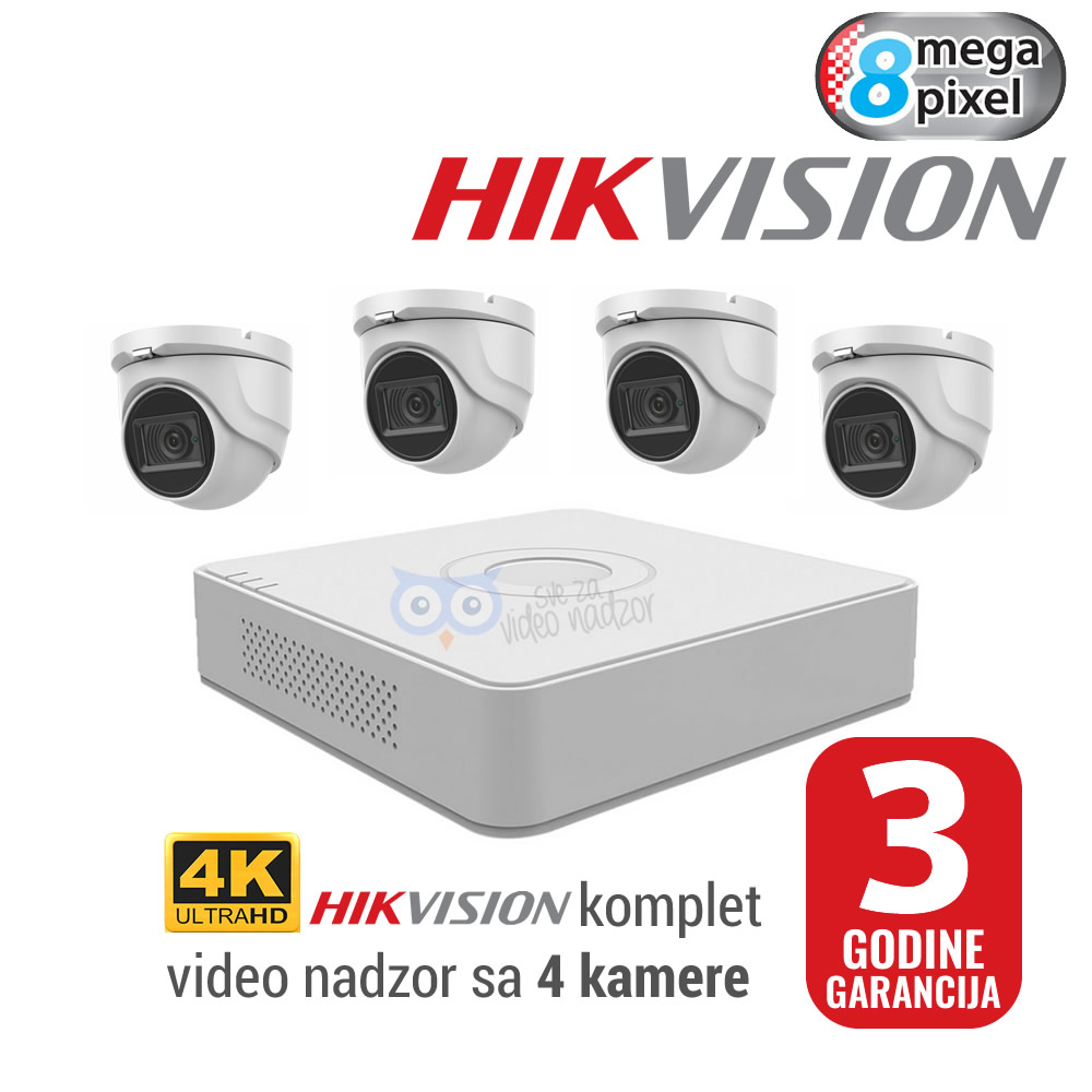 4K Hikvision komplet video nadzor sa 4 kamere