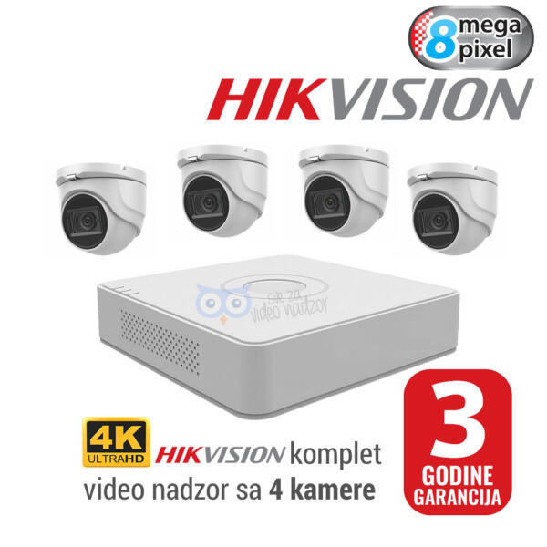 4K Hikvision komplet video nadzor sa 4 kamere