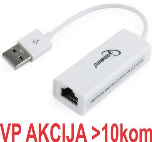 NIC-U6** Gembird USB 2.0 to Fast Ethernet LAN adapter 10/100 white ( mrezna kartica) (399)