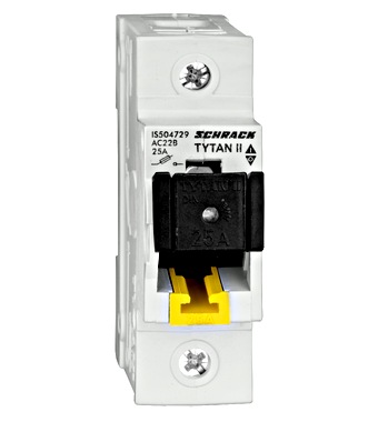 Tytan II, rastavljač, 1-polni, komplet, 25A
fixed insert, with flashing indicator, with fuse plug, with fuse