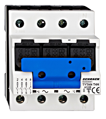 D02 osigurač-rastavljač, 3P+N, TYTAN T sa pomoćnim kontaktom
with thermal monitoring, with flashing indicator, with fuse plugs, without fuses