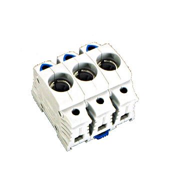 Podnožje osigurača, tropolno DO2 E18
nazivna struja: 63A, zaštita od dodira prema DGUV V3, box stezaljke: 1.5 - 35mm², 81x80x55mm (ŠxVxD)